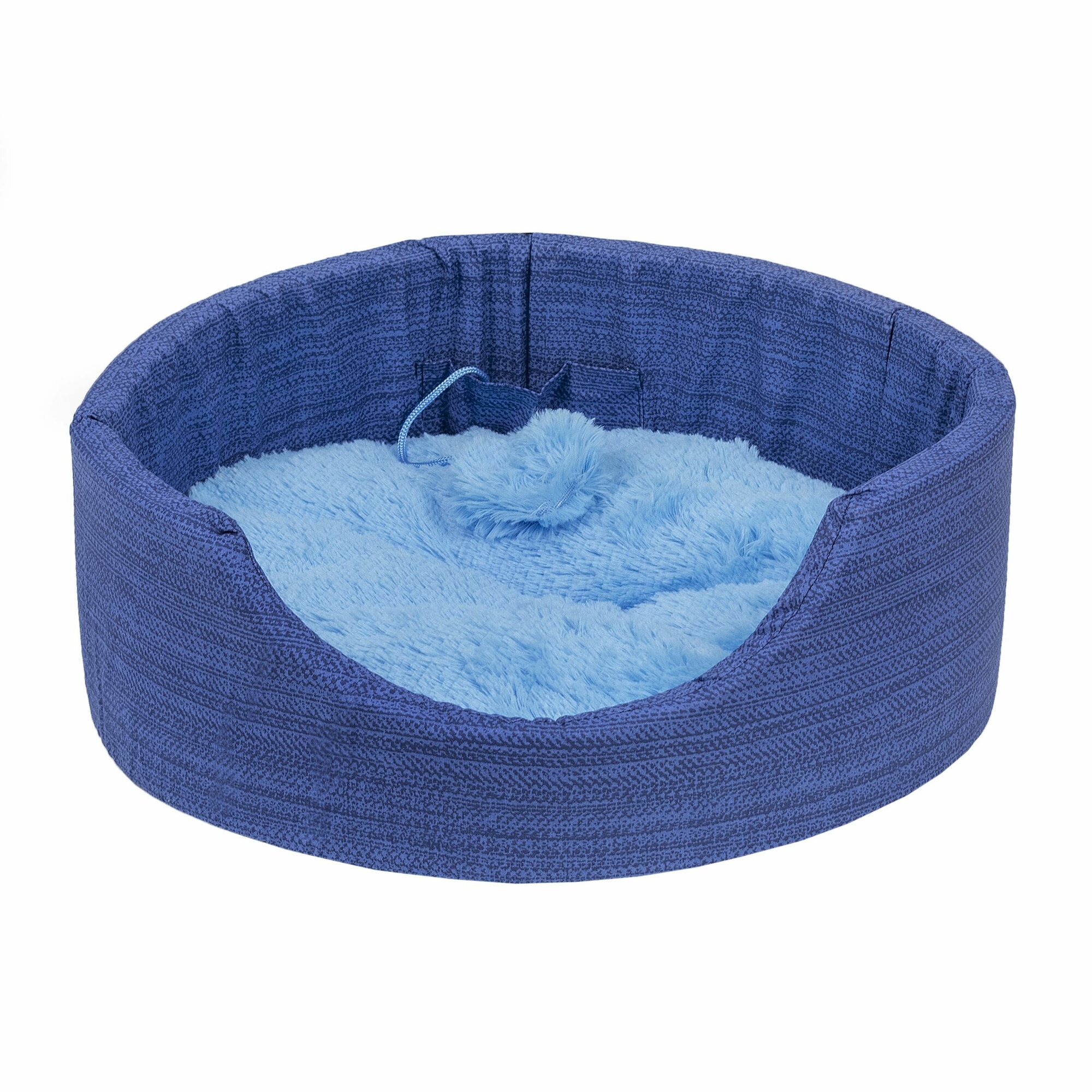 Лежанка для кошек и собак мелких пород, круглая лежанка с игрушкой, лежак со съемным матрасом ZooMoDa