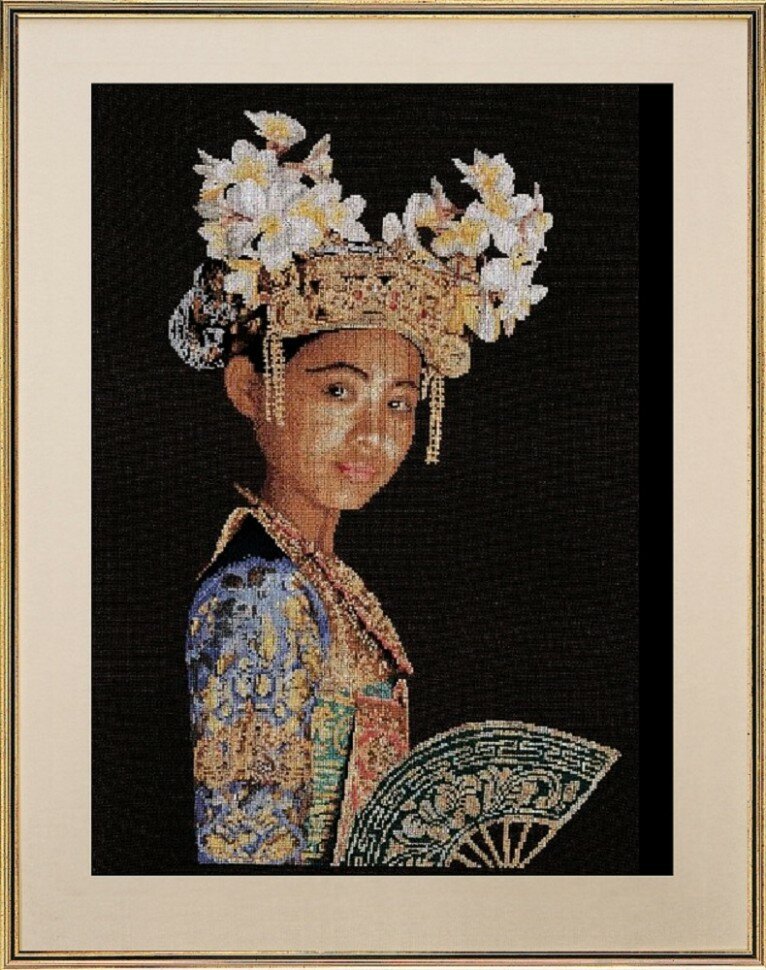 Набор для вышивания Thea Gouverneur #597.05 Balinese dancer (Баллийская танцовщица), Счетный крест, 40 х 55 см