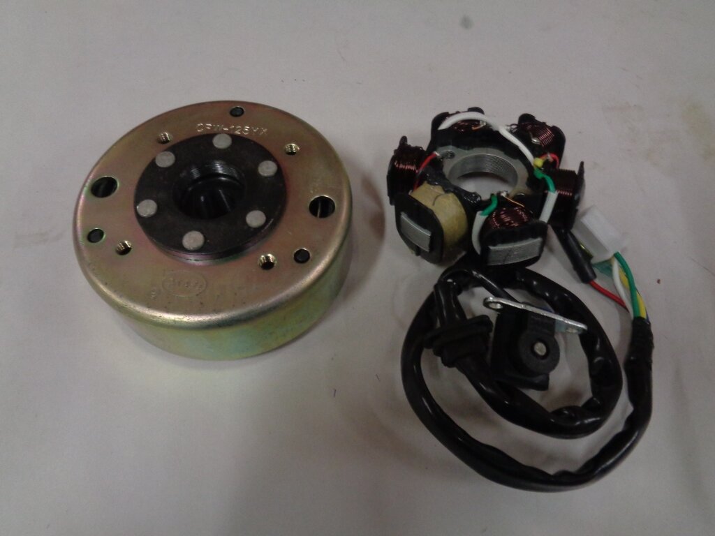 Зажигание в сборе с маховиком FT150T GY6-125/150 6 катушек (генератор)
