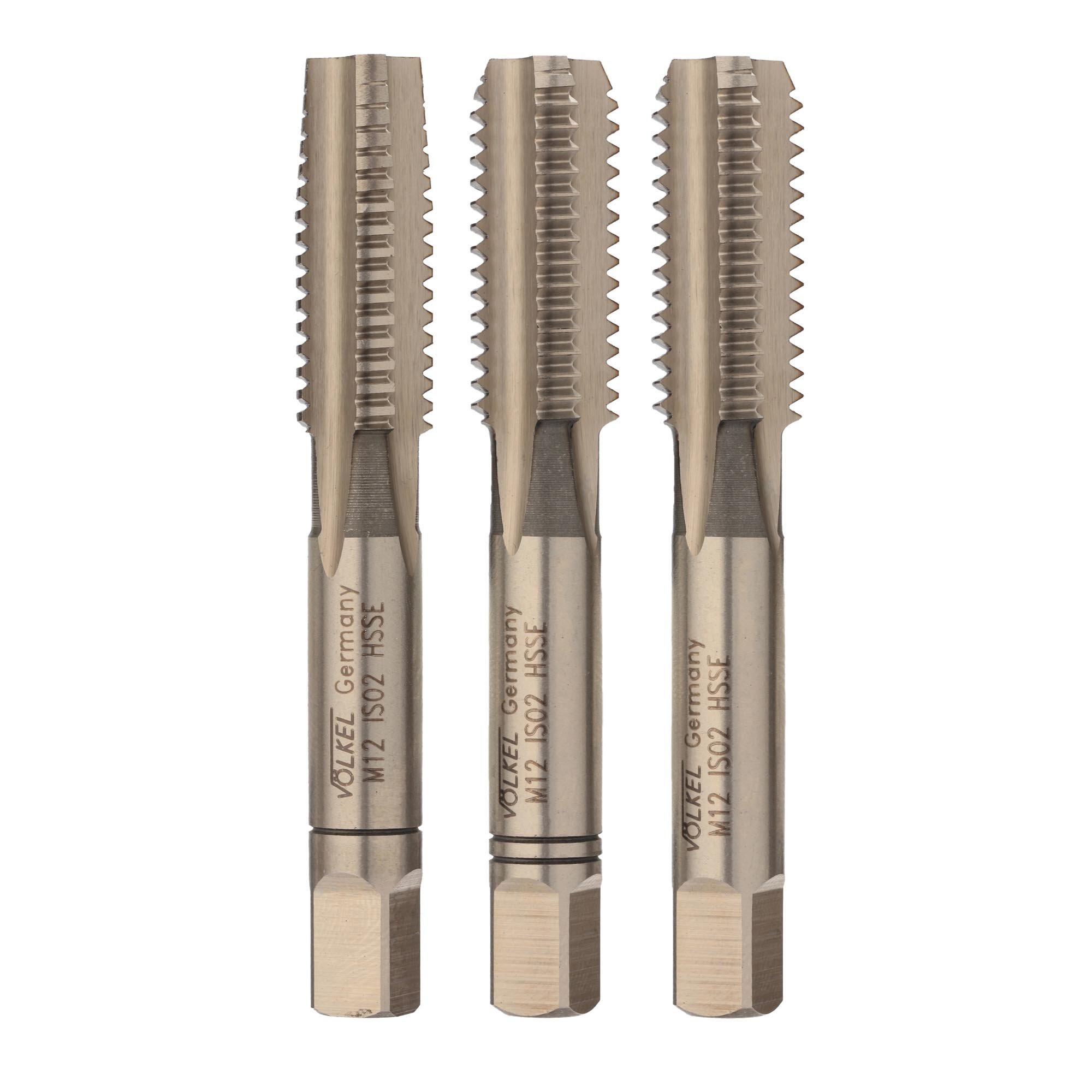 Набор метчиков 3шт Volkel HSSE DIN352 6h метрическая резьба М12х1,75 57350