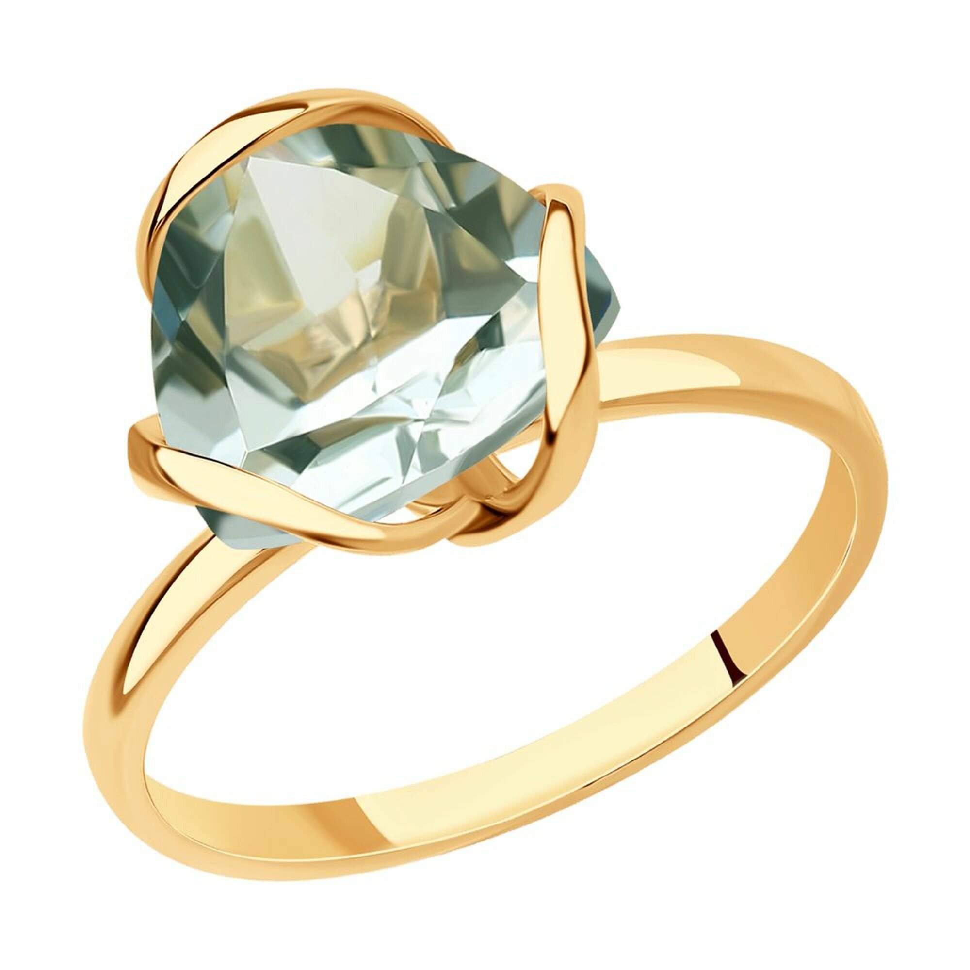 Кольцо, красное золото, 585 проба, аметист