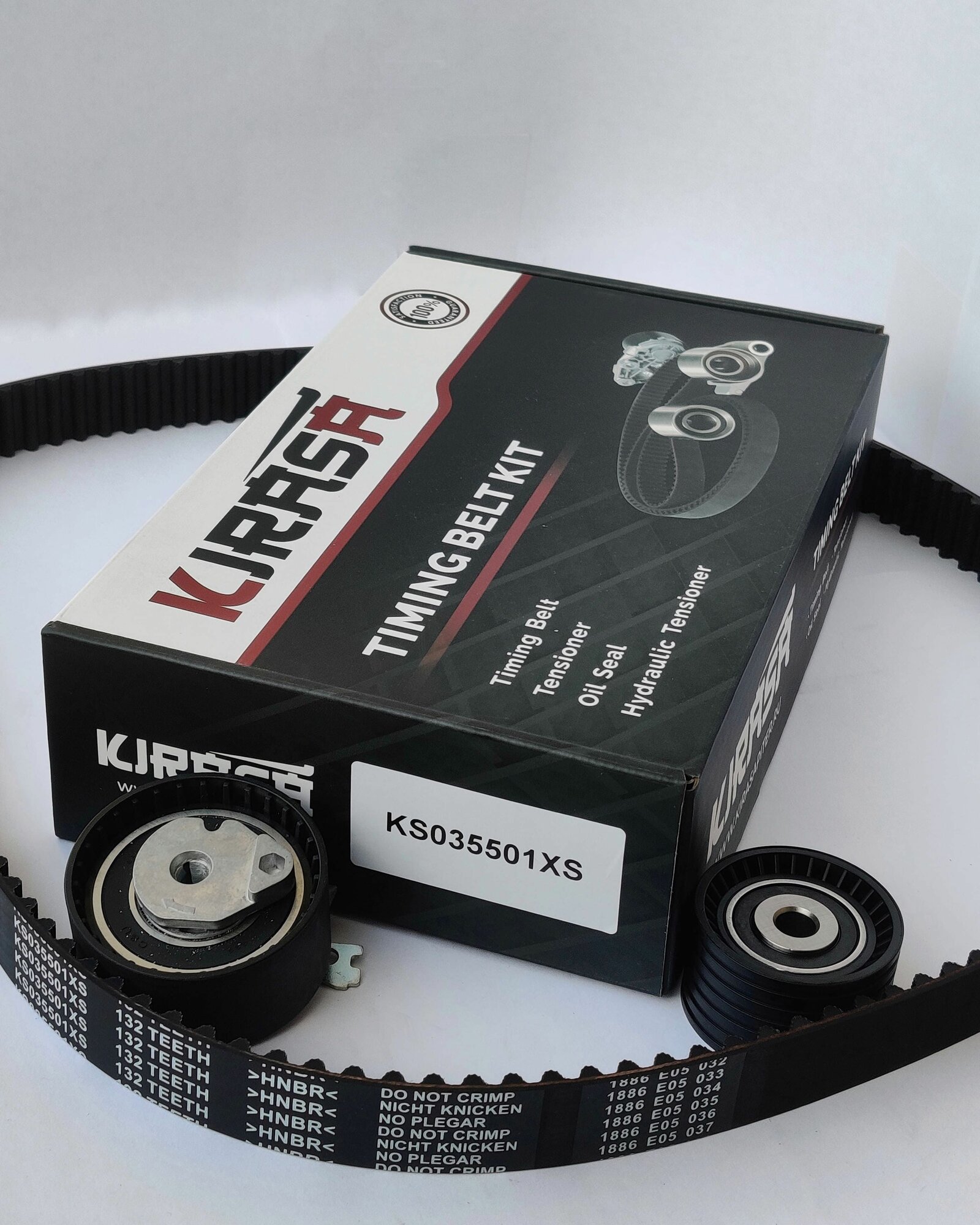 Ремень ГРМ комплект с роликами Kirasa KS03R5501 132зуб L1257,3x27мм HNBR Renault Clio (98-12), Kangoo 01-, Logan 07-, Megane 99-, Duster (10-18) 1.4/1.6