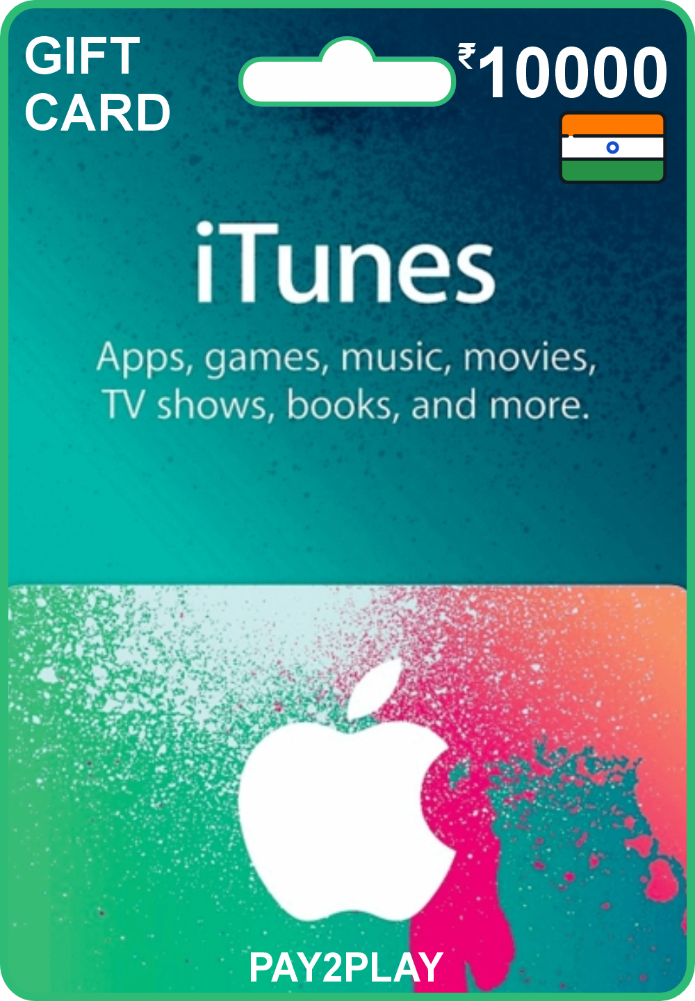 Подарочная карта Apple iTunes 10000 INR / Индия / Цифровой код, пополнение счета / iTunes Gift Card India