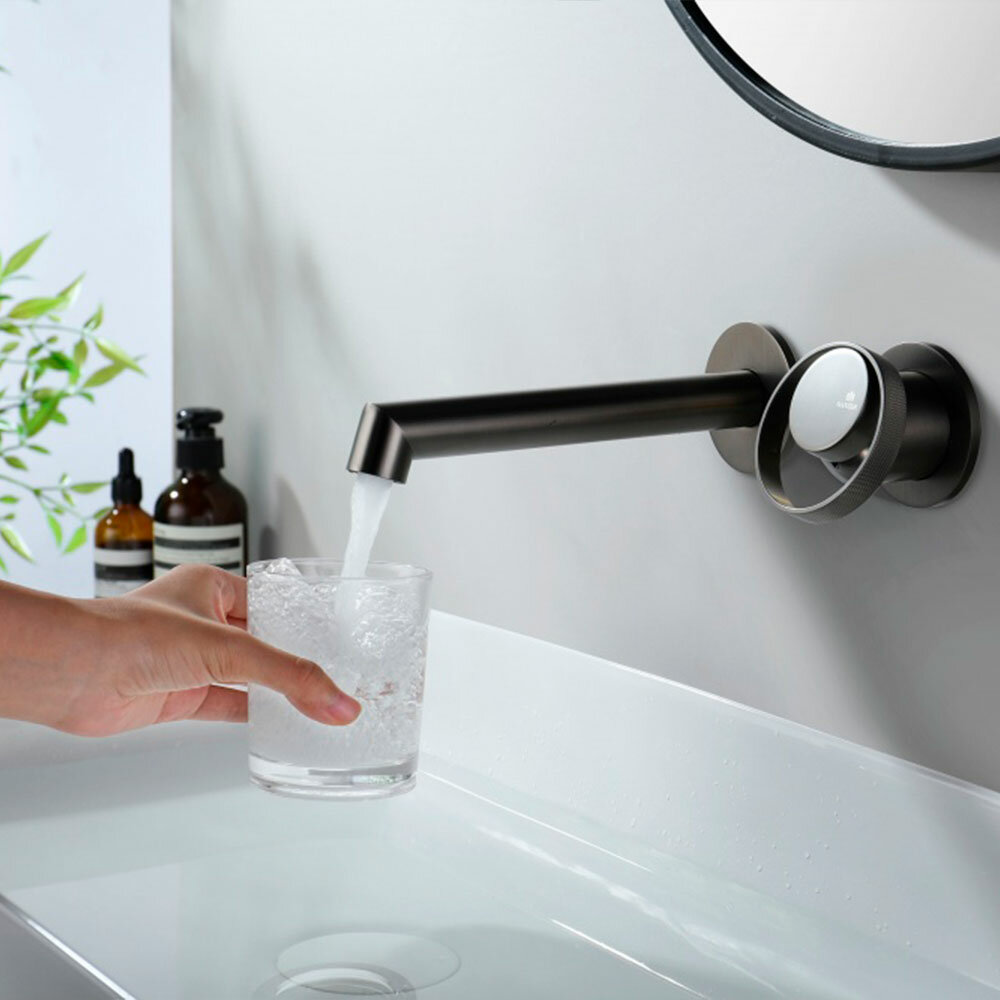 Настенный встраиваемый смеситель для раковины Ganzer GZ19144-Q графит