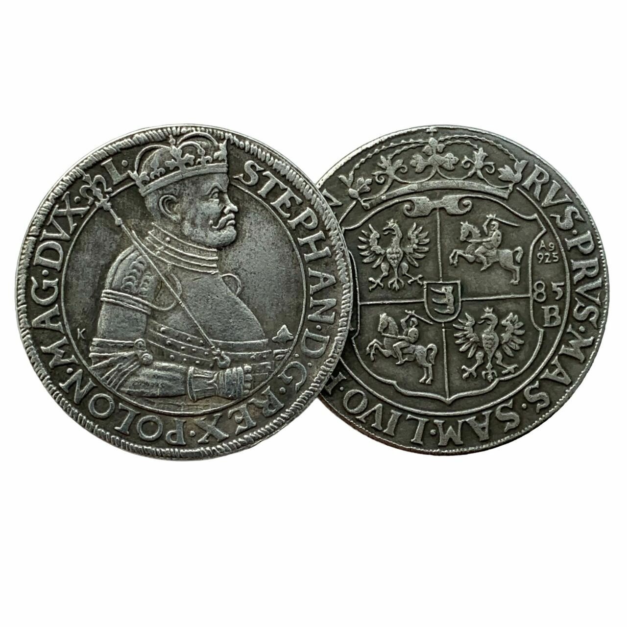 Талер 1585 года Стефан Баторий Польша Средневековая Европа. Коллекционная монета.