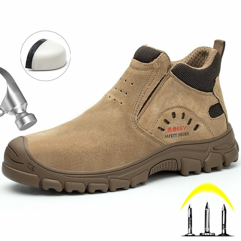 Сварщика ботинки для мужчин Защитная обувь с защитой от ударов и проколов