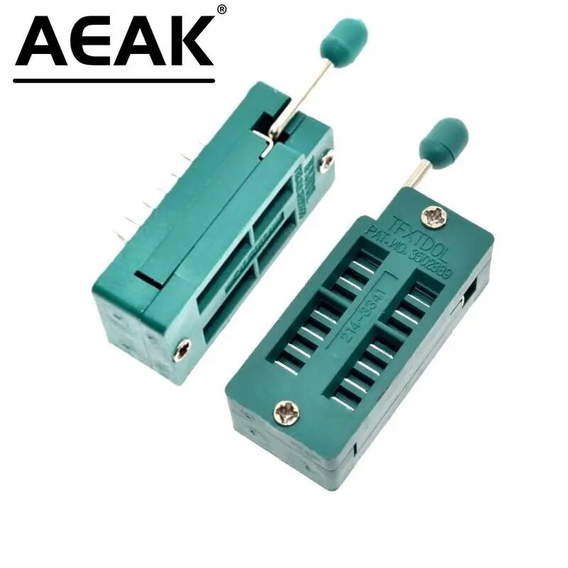 AEAK 2 шт. тестовый Универсальный ZIF Разъем 14 контактов 14 контактов dip 2,54 мм IC Разъем шаг