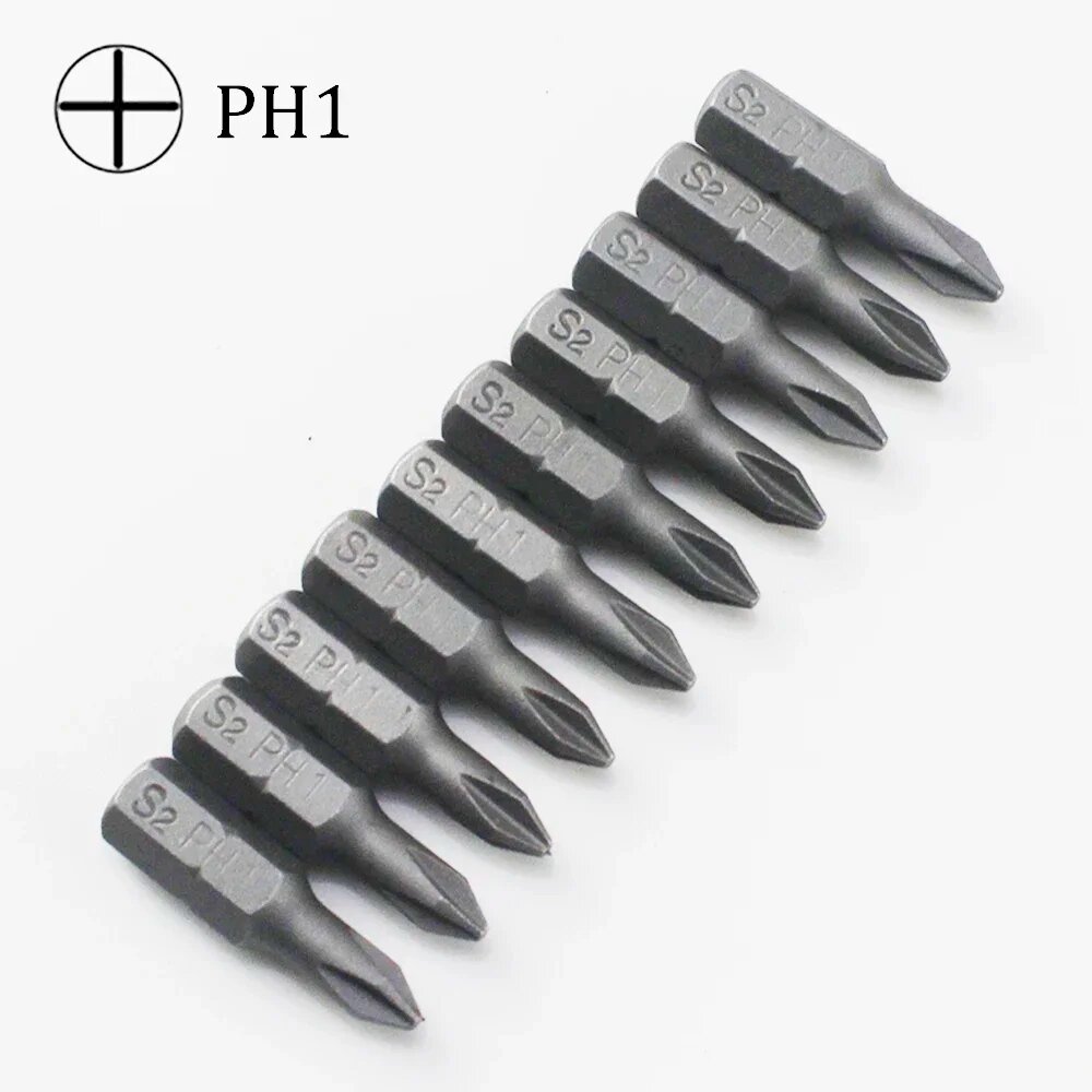 Набор бит Phillips S2 1/4 дюйма для электроинструментов PH1