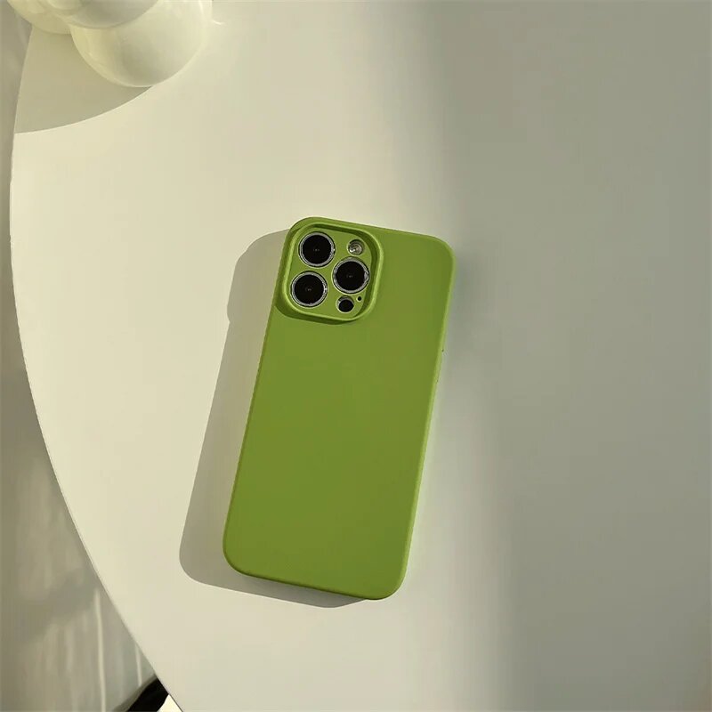INS Роскошный жидкий мягкий силиконовый чехол для телефона для Mustard Green, For iPhone 13 Pro