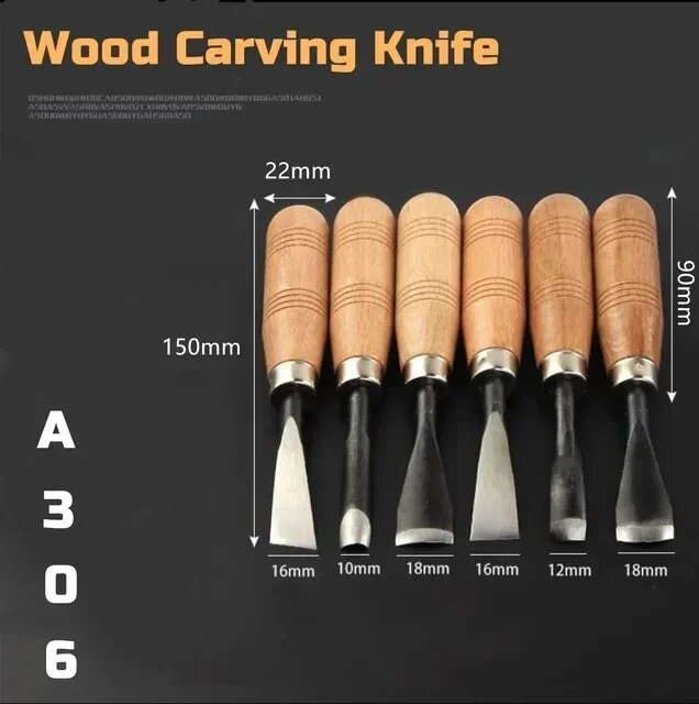 6 шт, нож для резьбы по дереву, набор долот для резьбы по дереву, набор долот для резьбы по дереву, нержавеющие столярные ручные инструменты для работы своими руками
