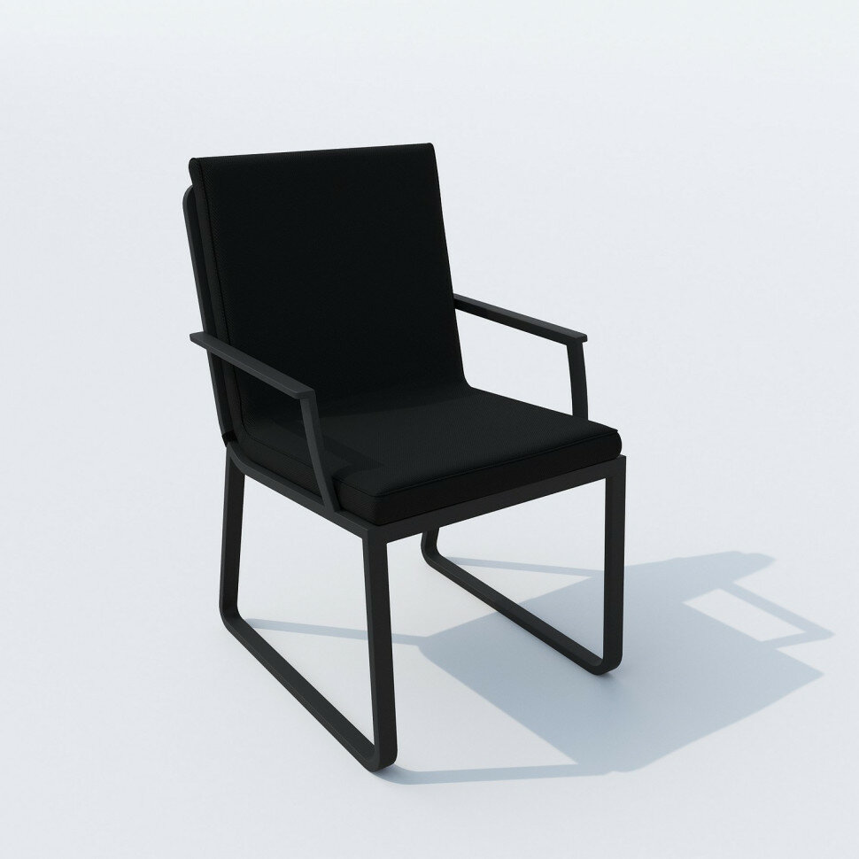 Стул IDEAL PATIO ALBA, текстиль, металл, черный, с подлокотниками