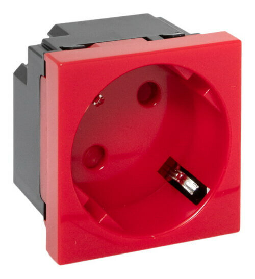 Розетка EKF 45х45 с зазем. 45 гр. быстрозажимные клеммы, красная