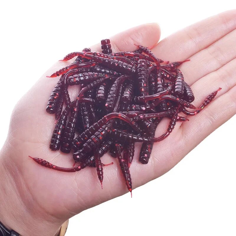 Мягкие приманки WDAIREN Red Worm 45 мм Бордовый, F