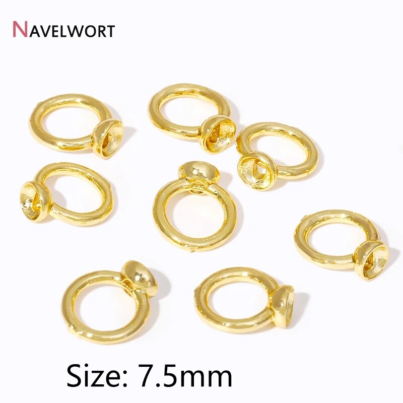 Кримпсы для бижутерии NAVELWORT, 18K gold plated, 7.5 мм, 20 шт