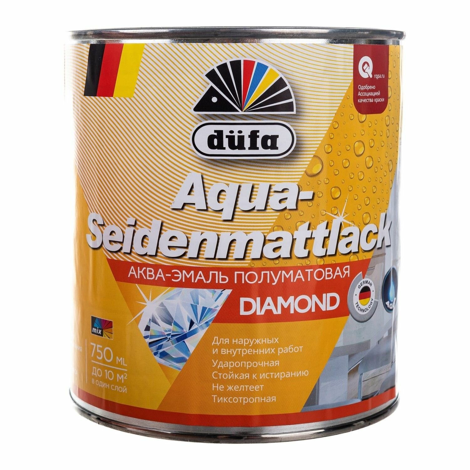Эмаль универсальная Dufa Aqua-Seidenmattlack полуматовая (0,75л)