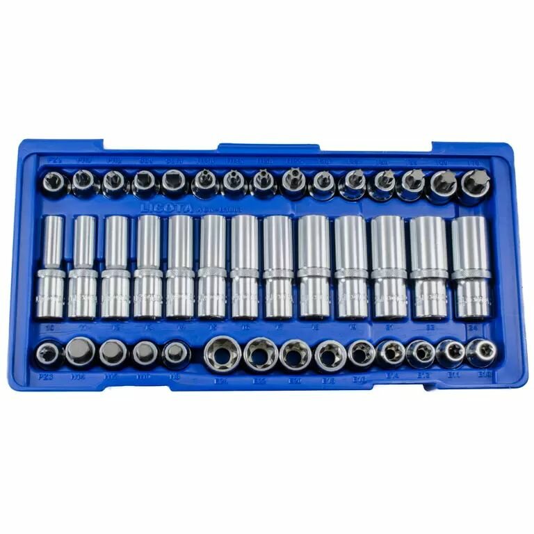 Набор торцевых головок 1/2" с вставками, 42 предмета, в ложементе-кейсе, Licota ACK-B3003