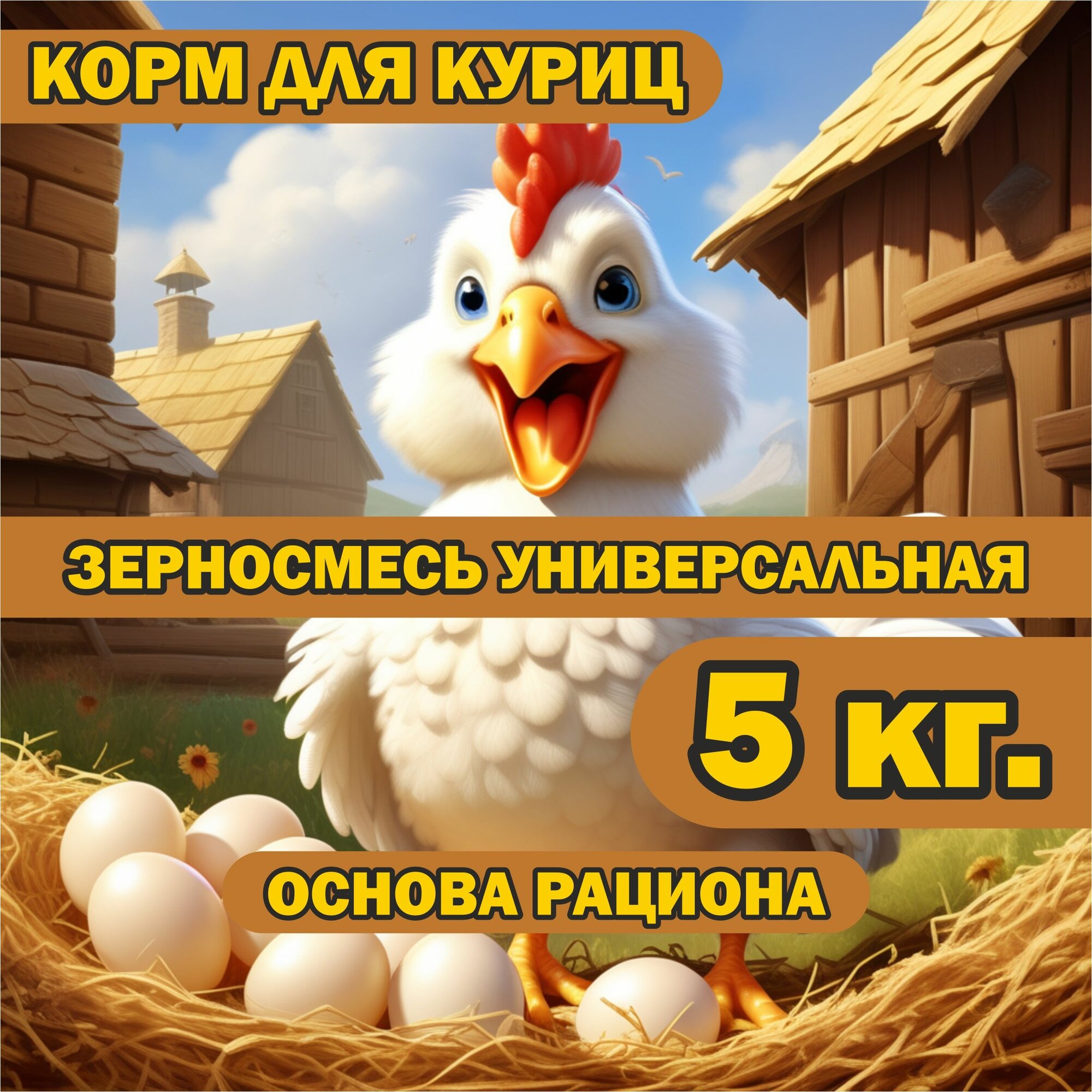 Корм для куриц 5 кг. универсальный, зерносмесь