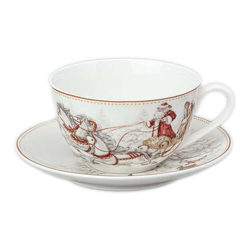 Lefard морозко 85-2044-JD19 фарфоровая чайная пара 300 мл, 2 предмета для сервировки чая