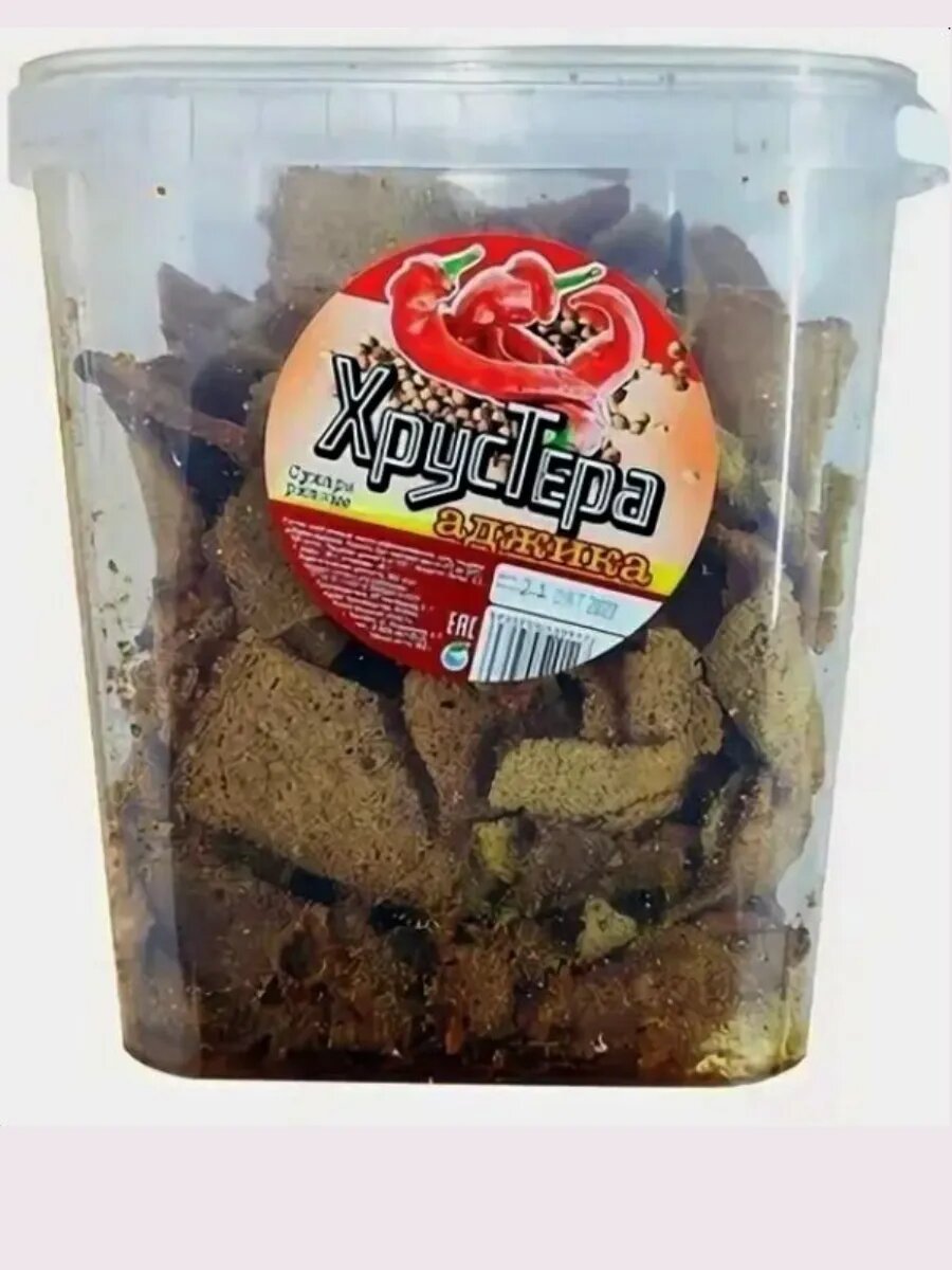 Гренки "Хрустера" со вкусом "Аджика", пластиковое ведро, 950 гр.