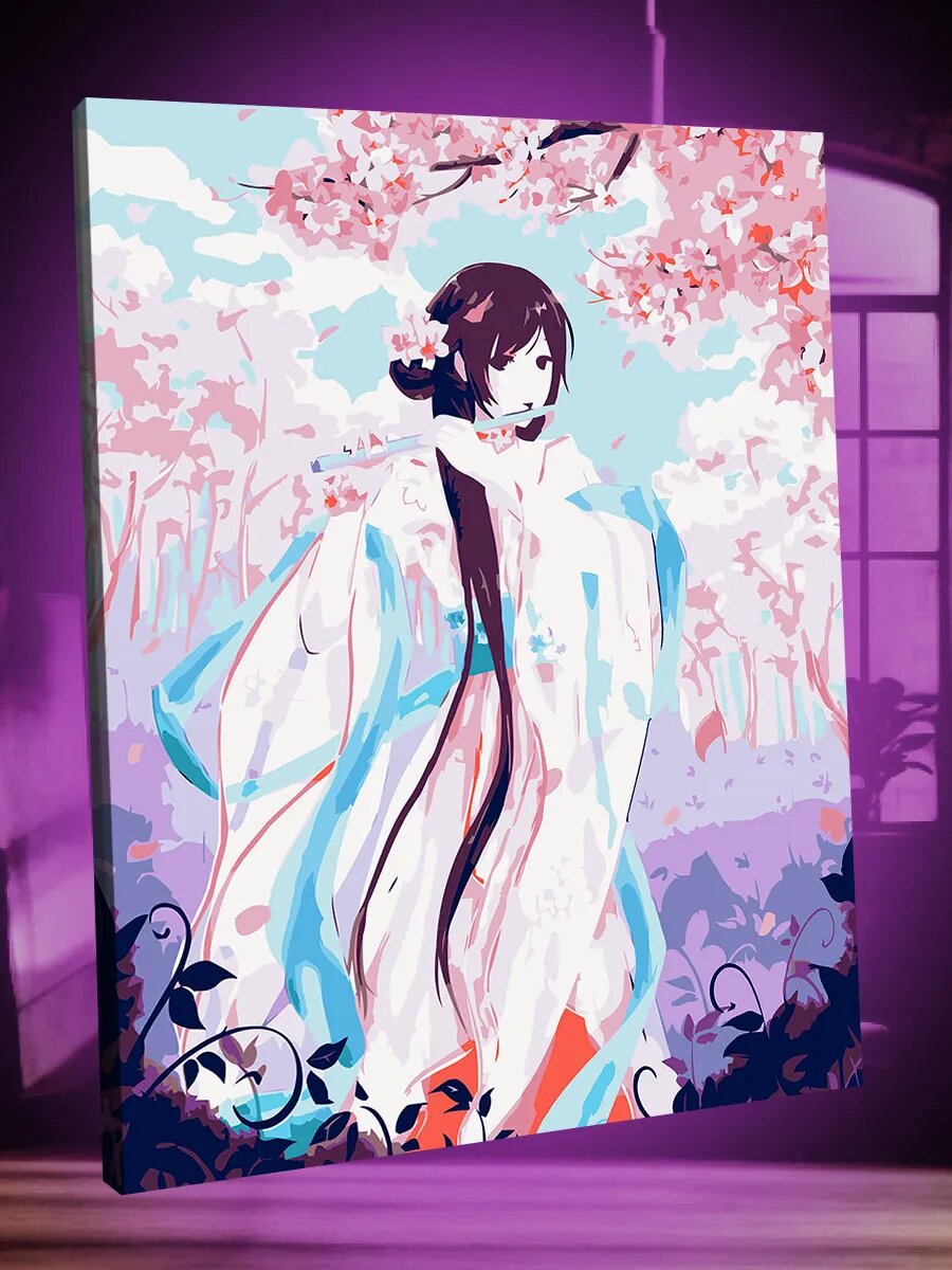 Картина по номерам Аниме цвет сакуры