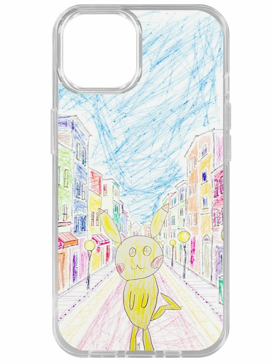 Чехол-накладка Krutoff Clear Case Покемон для iPhone 14, прозрачный, силикон