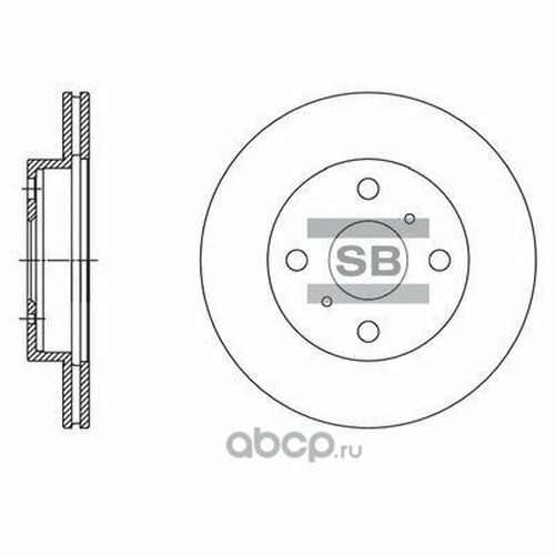 Диск тормозной toyota yaris 1.0-1.4 99- передний вент. d 235мм. sd4091 Hi-Q SD4091 для Toyota Echo, Platz, Yaris
