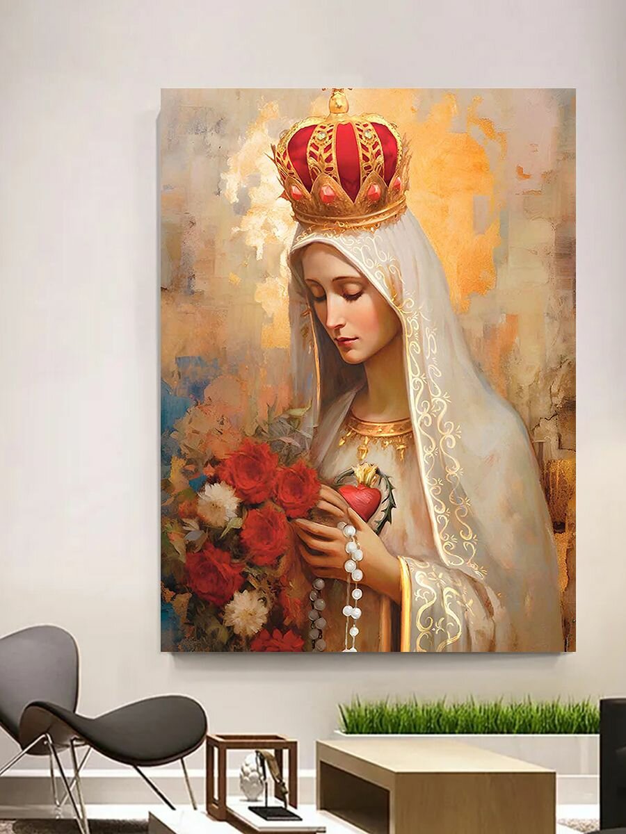 Картина православная, Пресвятая Богородица, Царица Небесная, 40х60 см.