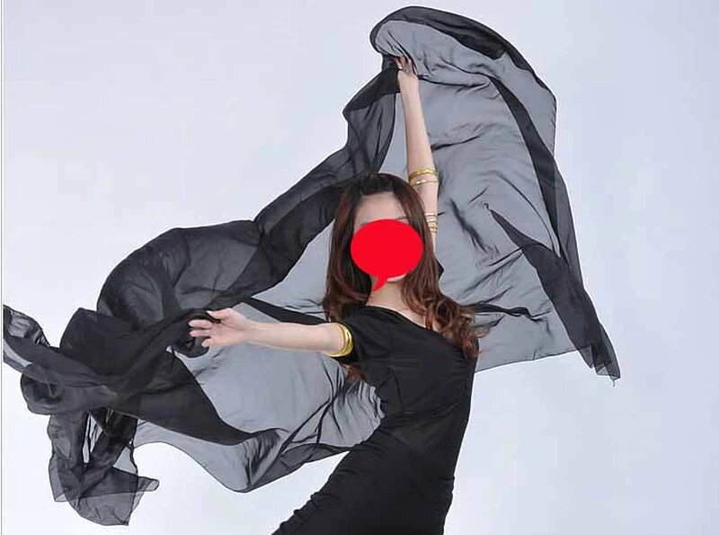 Шелковые пай-вейлы для танца живота OrientalDance S/M/L/XL L, 2pcs Veil Poi