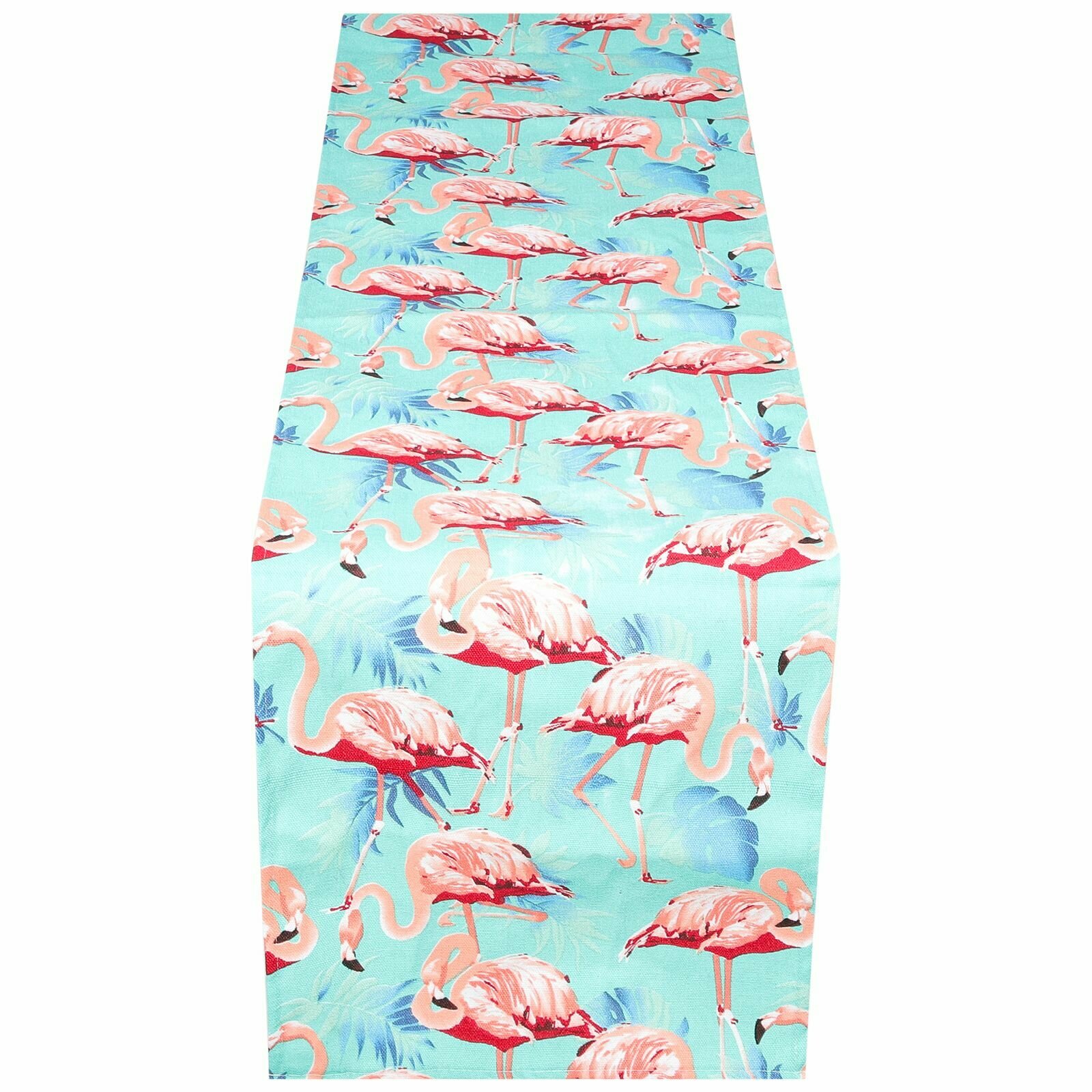 Столешничный бегунок в тропическом стиле фламинго, защищает поверхность от повреждений, 276x34 см--