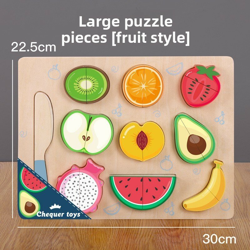 Пазл деревянные нарезанные фрукты и овощи для детей игрушка для игровой кухни стиль л