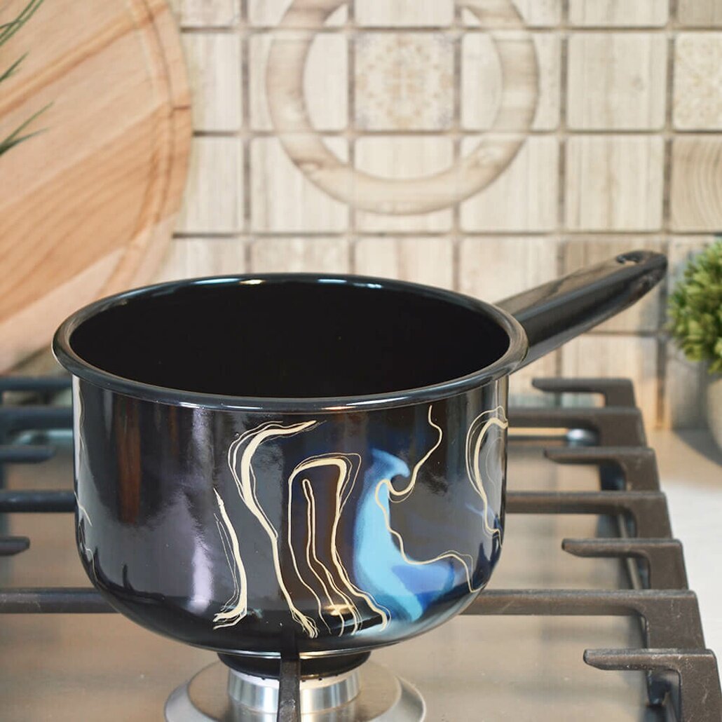 Ковш 1,5л эмалированный «mirage» — быстрое приготовление, элегантный дизайн, надёжный металл