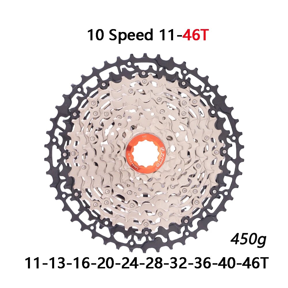 ZTTO 9S 10 11 12 13-скоростная кассета для шоссейного велосипеда из стали 10 s 46T BK Silver-M