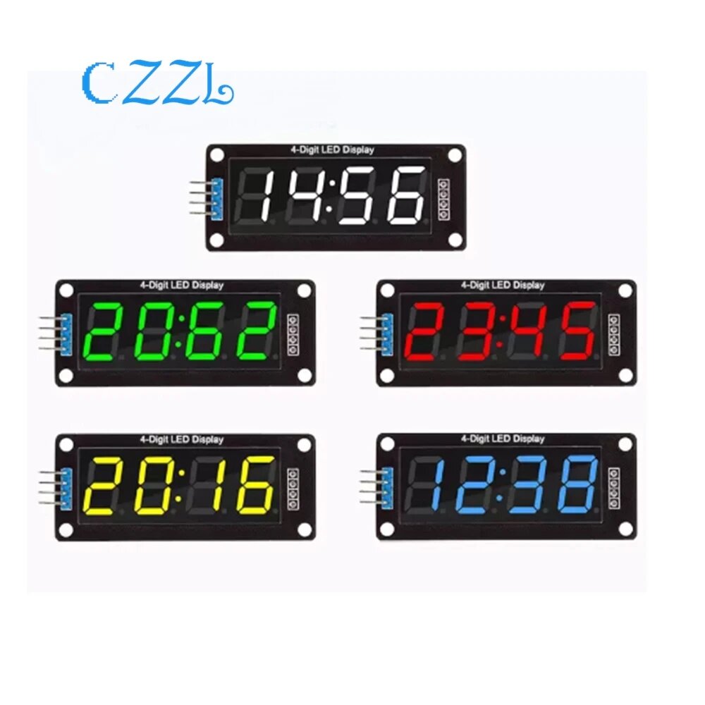 HZWDONE TM1637 Часы с цифровым дисплеем, blue
