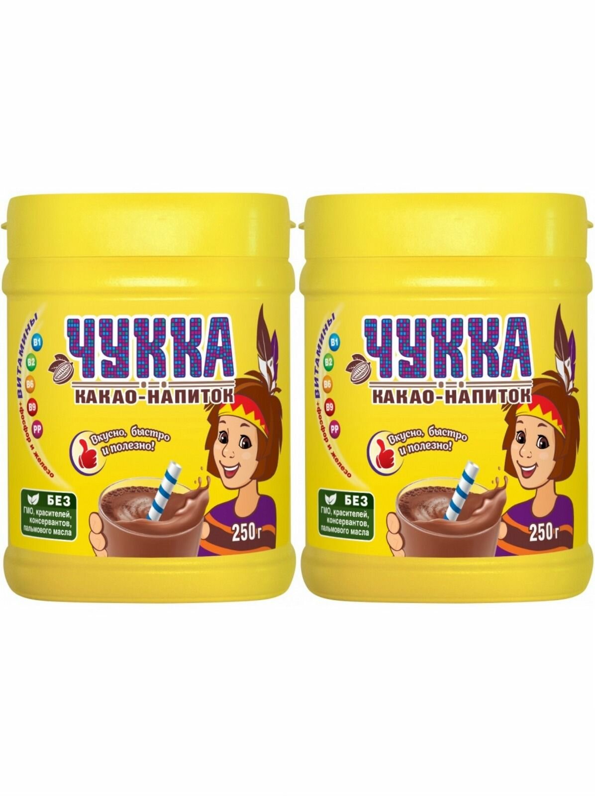 Чукка Какао, растворимый, гранулированный, 250 г, 2 шт