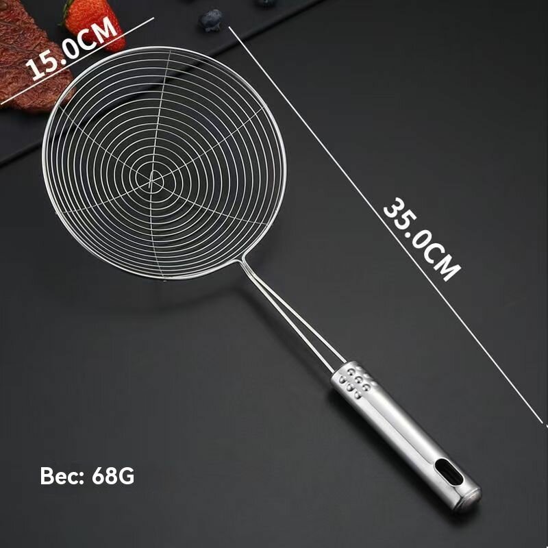 Шумовка металлическая из нержавеющей стали с ручкой / Паутинка