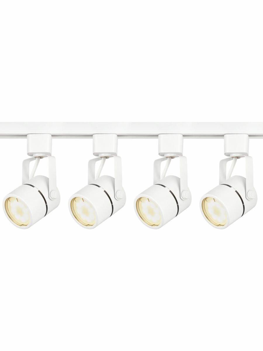 Трековый светильник (Набор 4шт) однофазный потолочный TR11под лампу GU10 с шинопроводом белый ЭРА