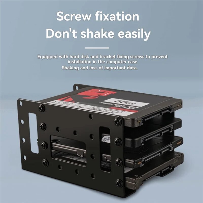 Монтажный кронштейн для жесткого диска, кронштейн для жесткого диска для 2,5 дюйма/3,5 дюйма SAS/SATA HDD SSD DIY, металлическая полая полка для хранения