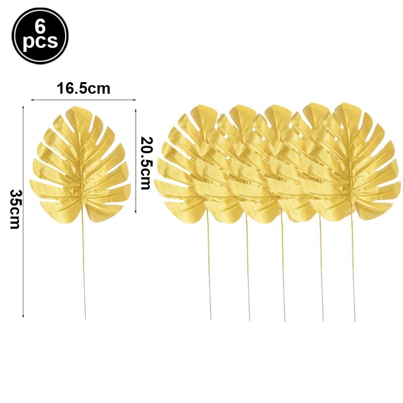 Искусственные золотые пальмовые листья EsenTroye 6pcs