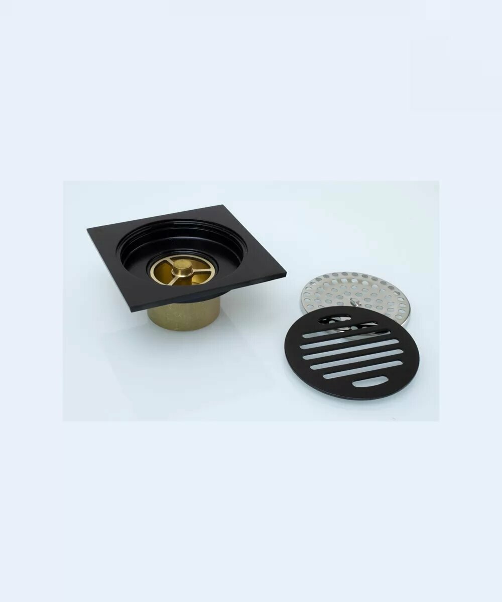 Трап прямой с обратным клапаном 10х10 Ganzer T001-C черный
