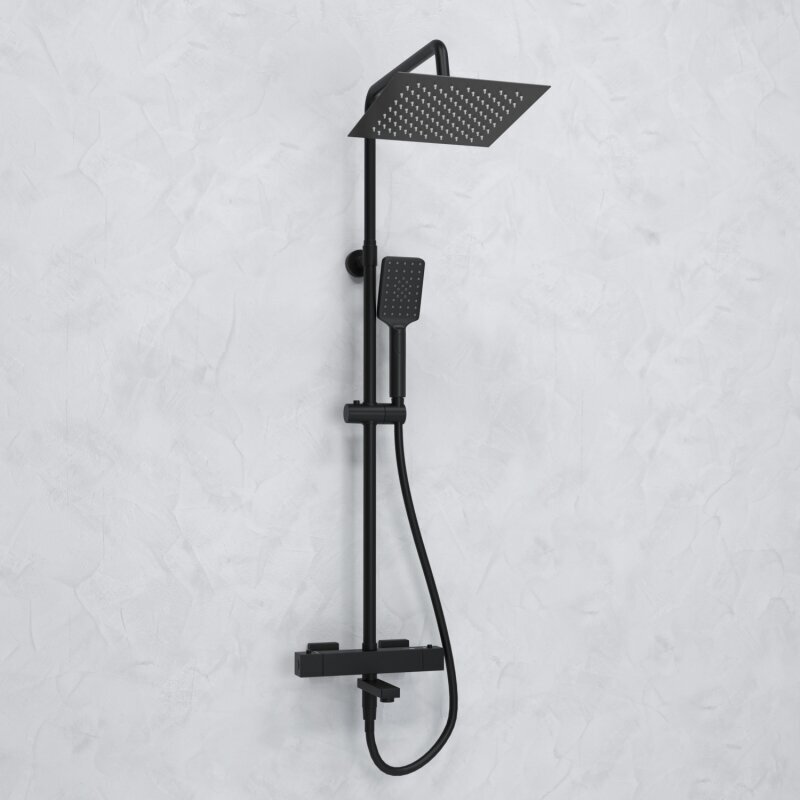 Душевая система WasserKRAFT A299.255.130, с термостатом, черная