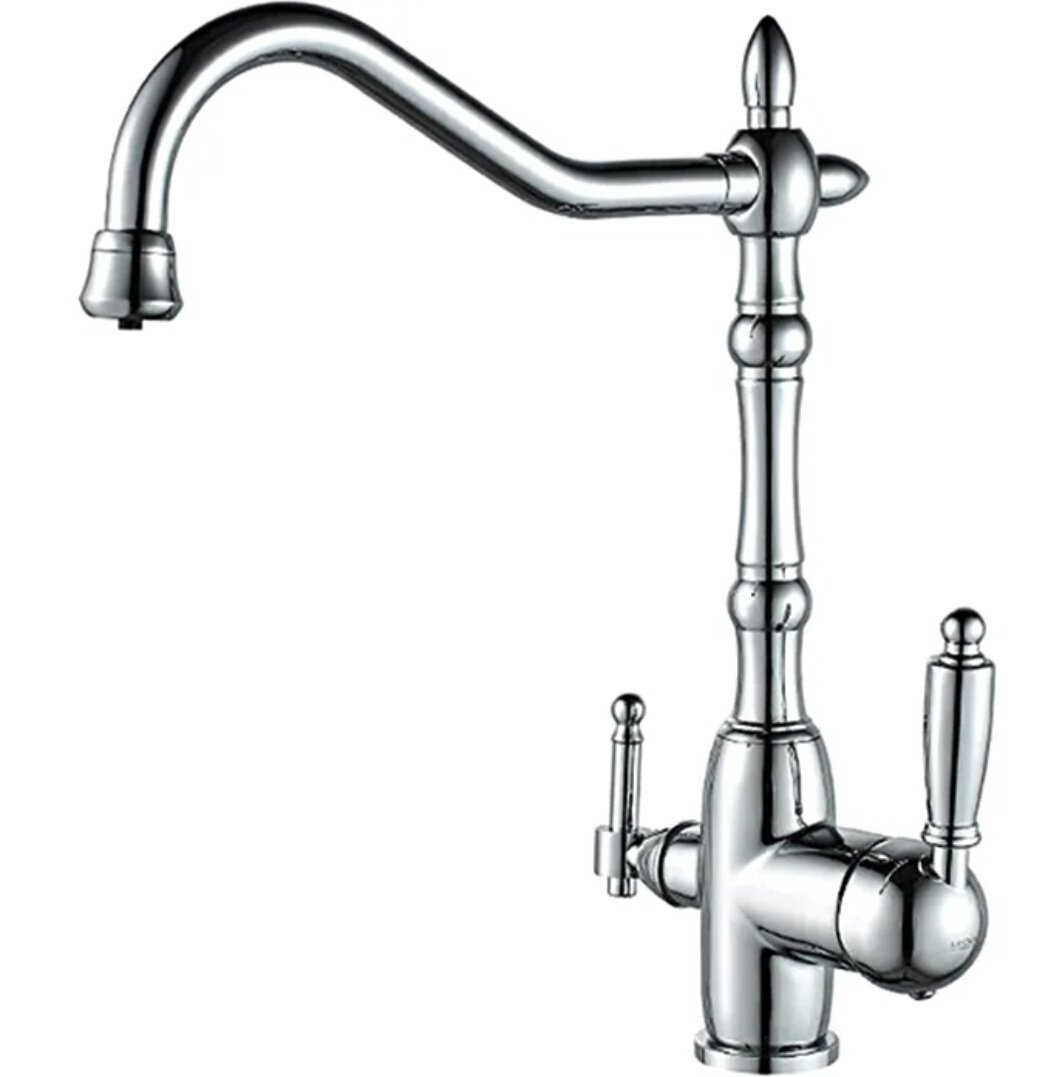 Cмеситель для кухонной мойки под фильтр Ledeme L4555-3/Смеситель для кухни под фильтр/Цвет Хром