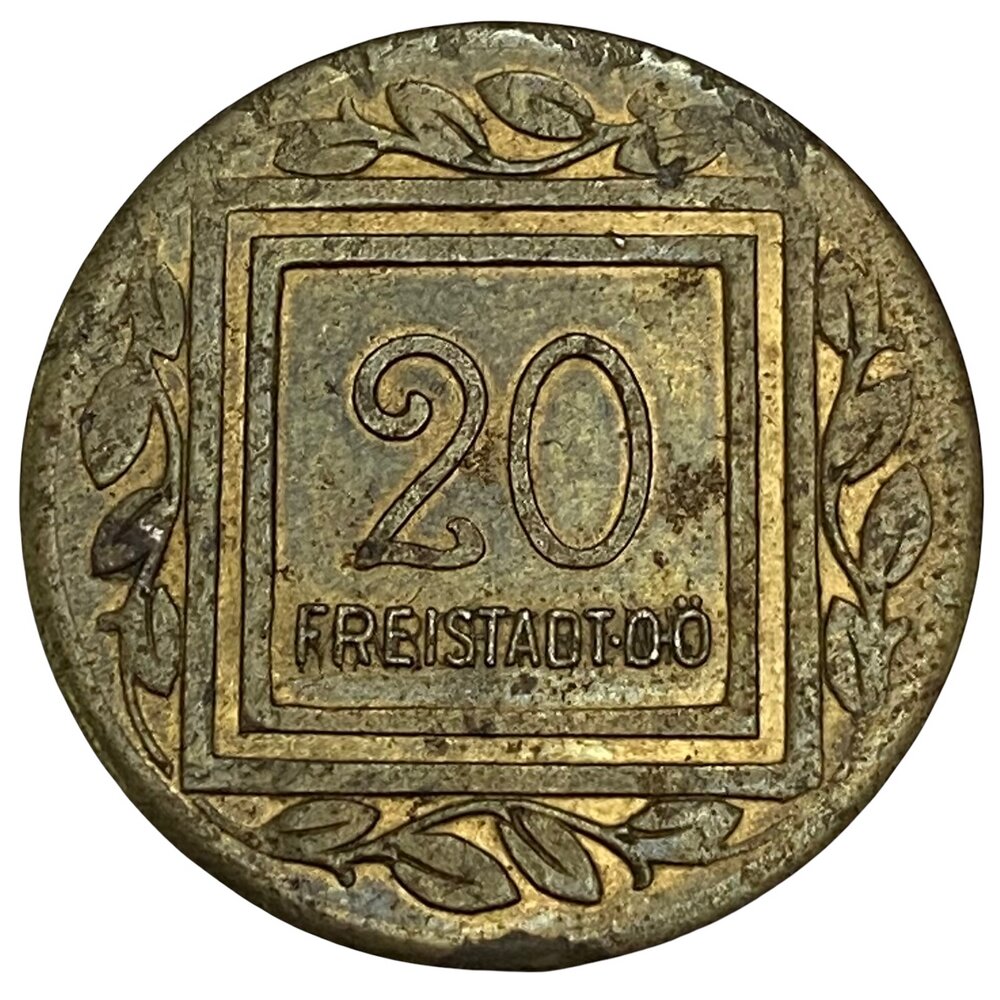 Австрия, Фрайштадт токен 20 геллеров 1915 г. (Kriegsgefangenenlager)