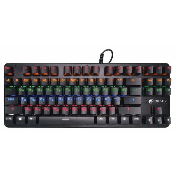 Клавиатура Oklick 970G Dark Knight проводная, USB Type-A, чёрный/серебристый