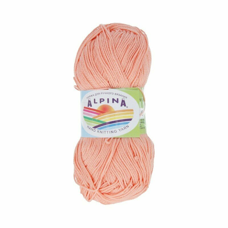 Пряжа ALPINA "SATI" 100% мерсеризованный хлопок 10 шт. х 50 г 170 м +- 10 м №824 св. персиковый