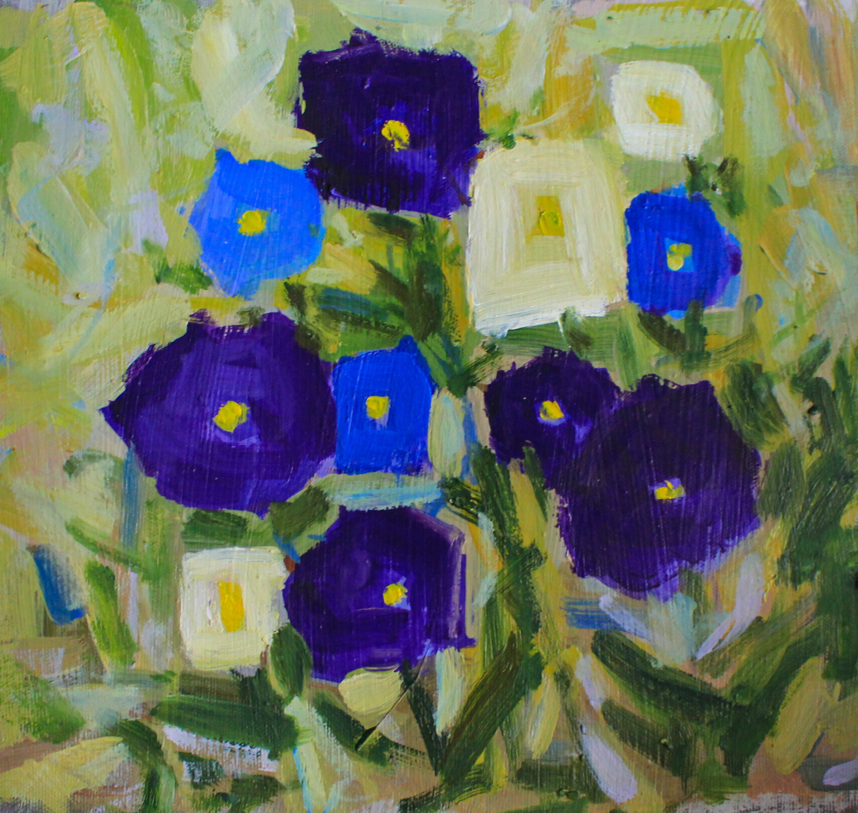 Анютины глазки Картина маслом современный художник С. Петербург