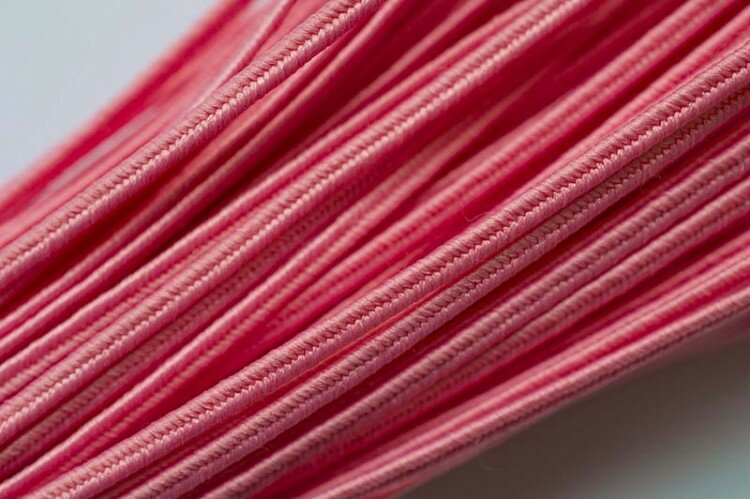 Шнур сутажный 2,5мм, цвет розовый №351004, 1 метр