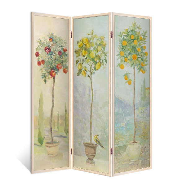 Ширма перегородка Банзай. 3 створки кремовый дуб 176х140 см