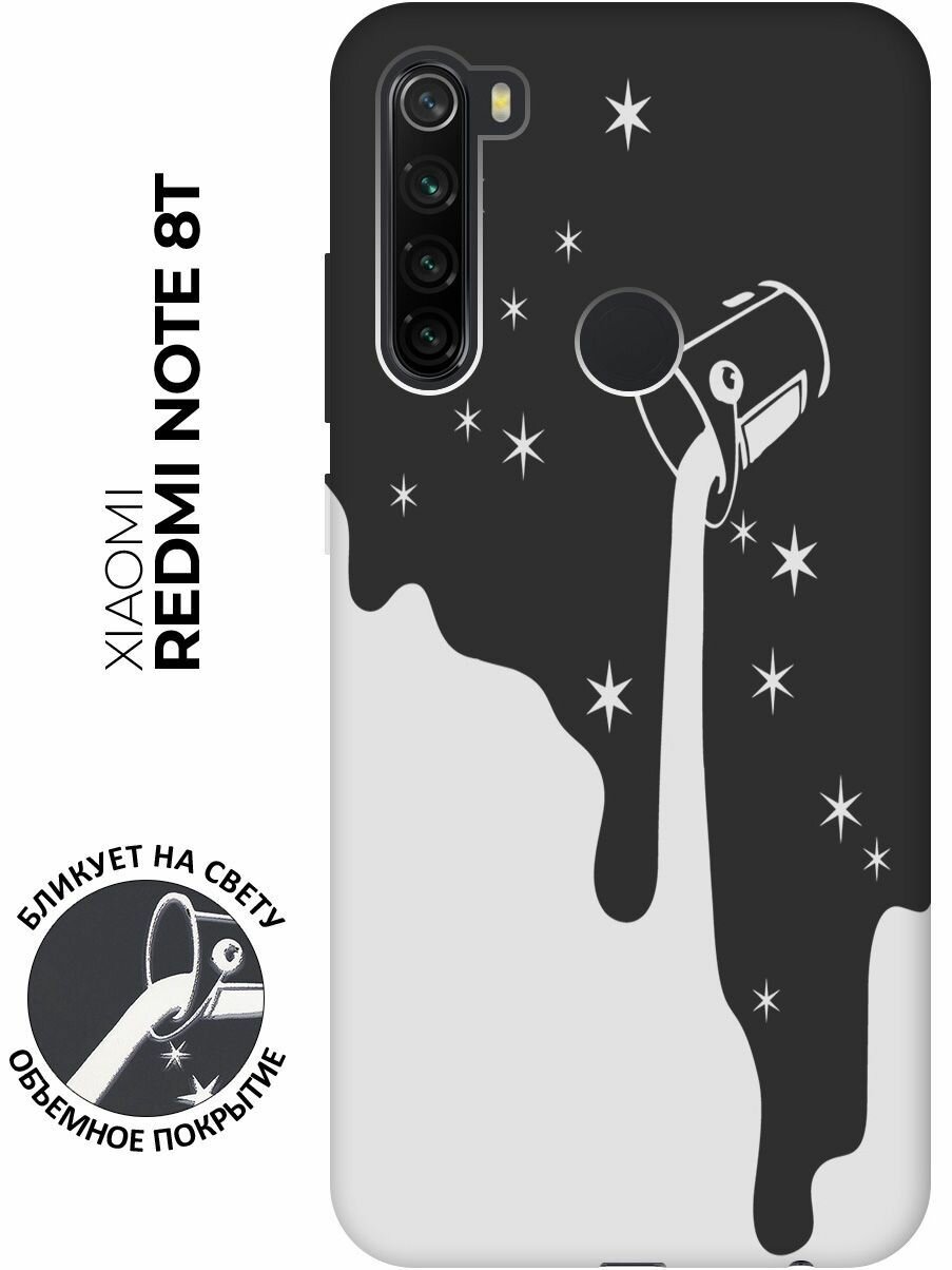 Матовый чехол Magic Paint W для Xiaomi Redmi Note 8T / Сяоми Редми Ноут 8Т с 3D эффектом черный