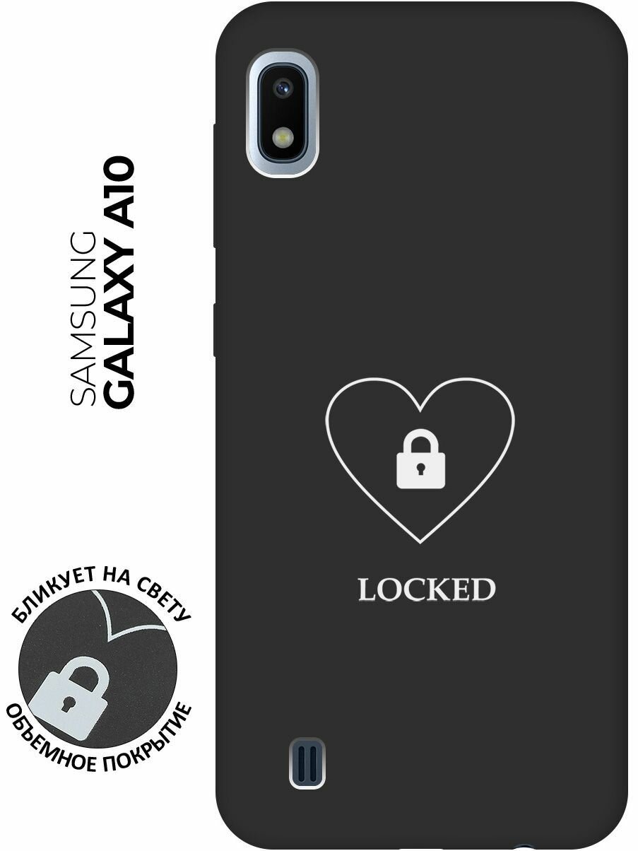 Матовый чехол Locked W для Samsung Galaxy A10 / Самсунг А10 с 3D эффектом черный
