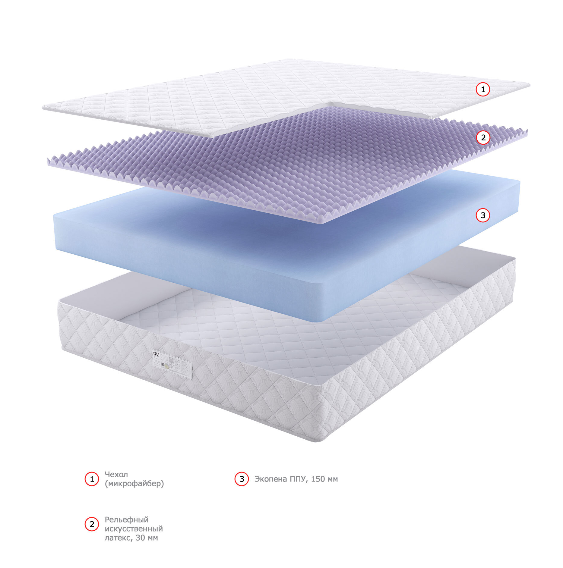 Матрас Dream Master Кантри 23 120х190 высота 19 см анатомический средней жесткости мягкий Беспружинный